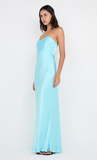 CINDER STRAPLESS MAXI DRESS - TURQUOISE – BEC + BRIDGE AU
