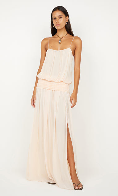 CAMILLE BLOUSON DRESS - PEACH – BEC + BRIDGE AU