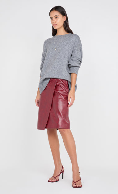 ALIX CREW NECK JUMPER - GREY MARLE – BEC + BRIDGE AU