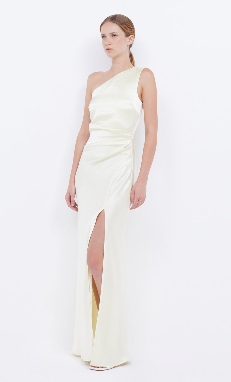 THE DREAMER ASYM DRESS - ICE YELLOW – BEC + BRIDGE AU